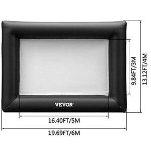 VEVOR Inflatable Movie Screen 24FT Inflatable Projector Screen for outside with 360W Air Blower Inflatable Screen Oxford Fabric Material Blow Up Screen for Outdoor Movie Supports Front/Rear Projection