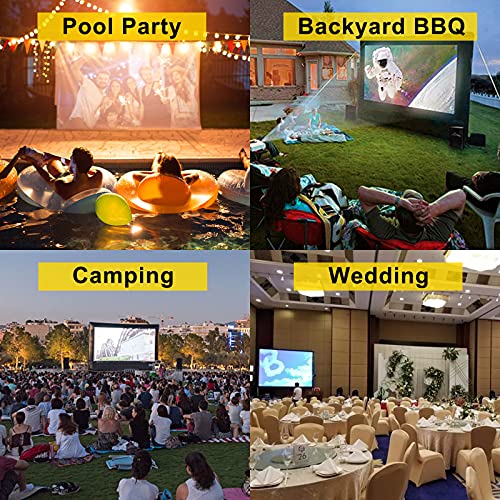 VEVOR Inflatable Movie Screen 24FT Inflatable Projector Screen for outside with 360W Air Blower Inflatable Screen Oxford Fabric Material Blow Up Screen for Outdoor Movie Supports Front/Rear Projection