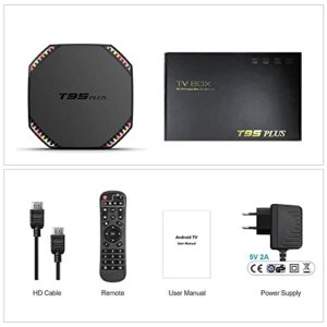 8GB 64GB T95 Plus Smart TV Box Android 11.0 Set top TV Box Rockchip RK3566 2.4 G&5 G Dual WiFi Support 1000M 4K H.265 Media Player with i8 Keyboard Black