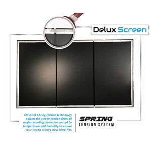 Delux Screens (US Based Business) 135 inch 4K/8K Ultra HDR Projector Screen - Active 3D Ready - 6 Piece Fixed Frame - Home Theater Movie Projection Screen - PVC Matte White - Velvet Border 135" 16:9