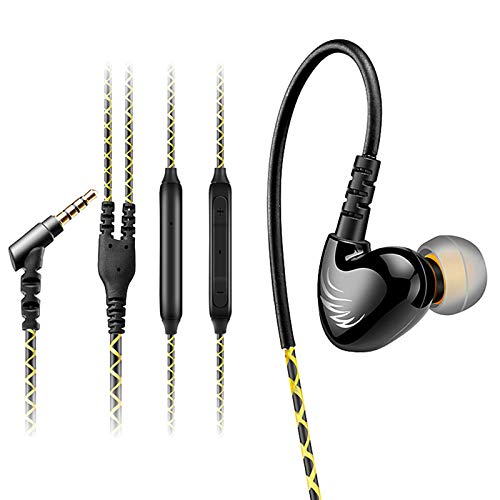 AGPTEK Over The Ear Earbuds for Running, Wrap Around Ear Wired Sports Headphones for Workout Exercise, Sweatproof in-Ear Earbuds with Mic for Cell Phones MP3 Laptop, Come with 5 Sets Silicon Ear Buds