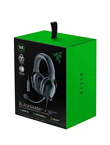 Razer BlackShark V2 - USB Soundcard , Esports Gaming Headset, 50mm Driver Cable, Noise Reduction, for PC, Mac, PS4, Xbox One and Switch