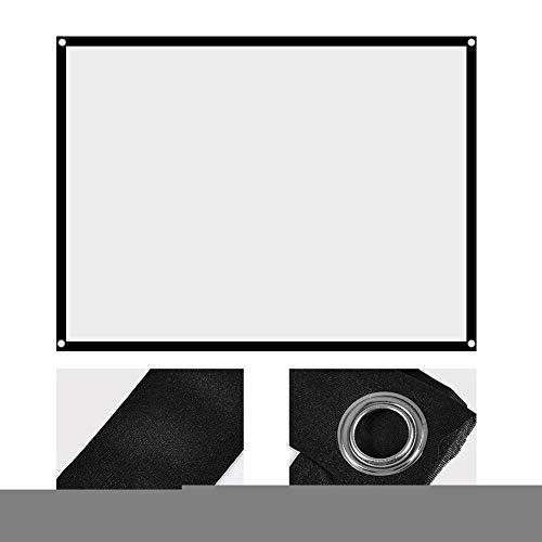 Zopsc Portable 60-100 Inch Foldable Projector Screen Non-Crease White Projector Curtain Projection Screen 4:3for Outdoor Camping Movie Open-air Cinema(72 inch)