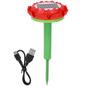 zerodis mini buddha music player machine lotus shape outdoor rain proof buddhist chanting player praying song 48 buddhist songs(red)