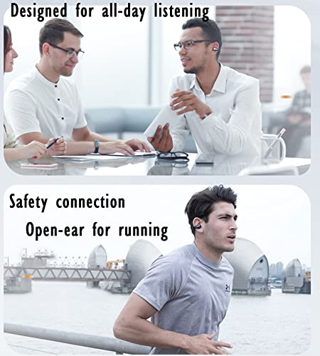 Open Ear Bone Conduction Earbuds Clip On Wireless Ear Clip Bone Conduction Headphones Cycling Running Workout Earbuds Bluetooth Work Headphones Bone Conducting Induction Earphones Headphone