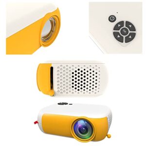 Portable Mini Projector, 1080P Supported HD Projector, Home Video Projector and Outdoor Movie Projector, Small Projector Powered by 5V 2A Mobile Power (Power Bank Not Included) (Yellow)