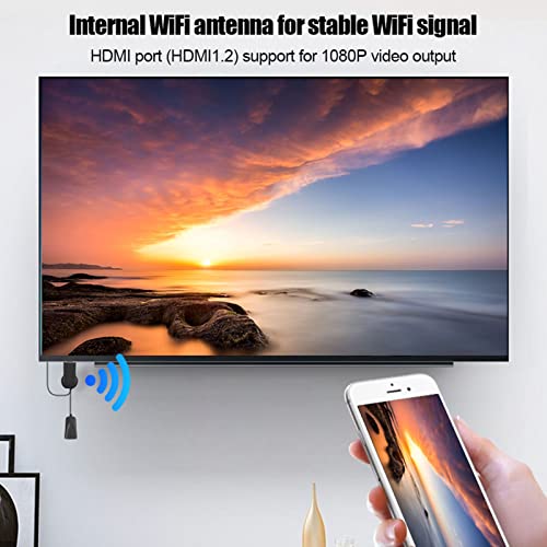 Ejoyous HDMI Display Dongle, Wireless WiFi Display Dongle Adapter, 2.4GHz Wireless WiFi 1080P HDMI Output TV Mobile Screen Mirroring Receiver Adapter, Support for Airplay Miracast DLNA