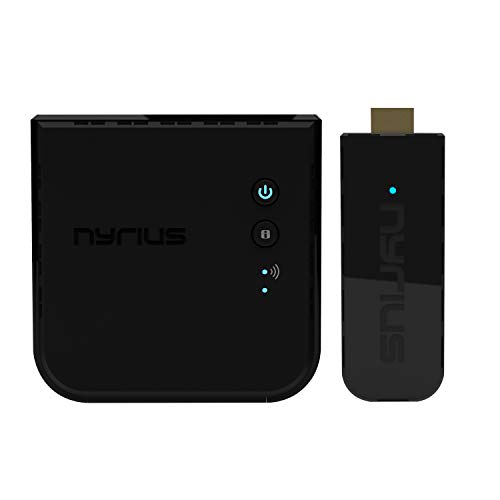 Nyrius Aries Pro+ Wireless HDMI Video Transmitter & Receiver to Stream 1080p Video up to 165ft from Laptop, PC, Cable Box, Game Console, DSLR Camera with Bonus HDMI Cable (NPCS650)