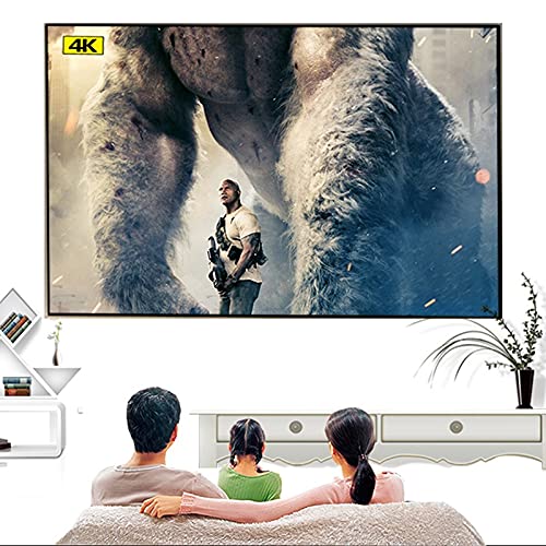 LIRUXUN Ambient Light Rejecting ALR 80 90 100 120 133 Inch Fixed Thin Frame Projector Screen for Home Theater Projection (Size : 84 inch)