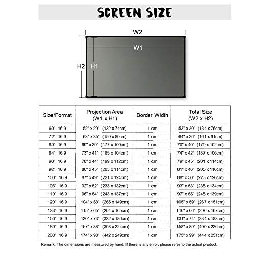 LIRUXUN Ambient Light Rejecting ALR 80 90 100 120 133 Inch Fixed Thin Frame Projector Screen for Home Theater Projection (Size : 84 inch)