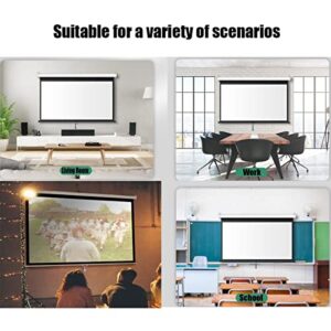 60 inch Projector Screen Pull Down 4:3 16:9 Movie Projection Screen, Auto-Locking Portable Projection Screen for 4K HD - Manual Projector Screen Roll for Indoor Outdoor Home Theater