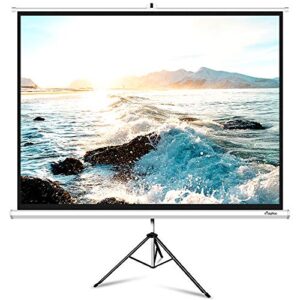 projector screen with stand, elephas m100s 100 inch 4: 3 4k hd projection movie screen with tripod stand for home theater, indoor outdoor pull down 1.gain wrinkle-free, 160° viewing angle