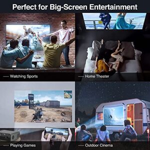 Smart Home Projector 10,000 Lumen Native 1080p Projector 4K Support 300'' Image, Inbuilt Android System & 5G WiFi Bluetooth Projector Full HD for Outdoor Movie Theater Netflix Gaming Work