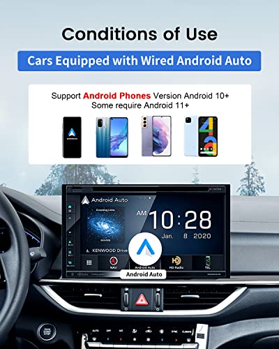 Wireless Android Auto Car Adapter CarlinKit A2A Dongle for Cars only Support Original Wired Android Auto, Instant Connection- Easy Setup- 5 GHz WiFi- GPS Navigation Fast Transmission…