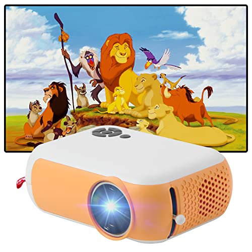 Amlink Mini Projector 2023 Upgraded Portable Projector 1080P Supported, 100 ANSI Home Theater Video Projector Compatible with iOS, Android, HDMI, TV Stick, USB, PC and Remote Contro