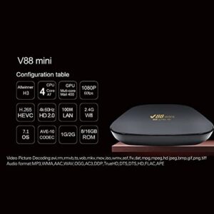 PRIZOM 1 Set TV Box Mini Smart TV Box Android 12 Allwinner H3 Core 2.4G WiFi 8K Set Top Box 8GB+128GB Media Player US Plug