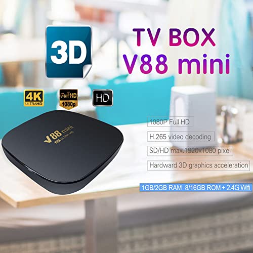 PRIZOM 1 Set TV Box Mini Smart TV Box Android 12 Allwinner H3 Core 2.4G WiFi 8K Set Top Box 8GB+128GB Media Player US Plug