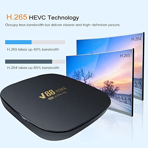 PRIZOM 1 Set TV Box Mini Smart TV Box Android 12 Allwinner H3 Core 2.4G WiFi 8K Set Top Box 8GB+128GB Media Player US Plug