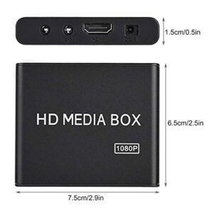 Socobeta 110-240V HDMI Media Player Mini 1080P Digital Player Box Support USB MP3 MMC SD MKV with Remote Control(US Plug)