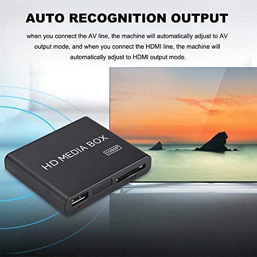 Socobeta 110-240V HDMI Media Player Mini 1080P Digital Player Box Support USB MP3 MMC SD MKV with Remote Control(US Plug)