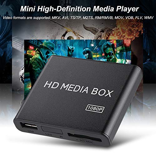 Socobeta 110-240V HDMI Media Player Mini 1080P Digital Player Box Support USB MP3 MMC SD MKV with Remote Control(US Plug)