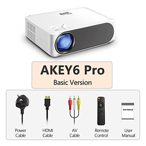 Projector AKEY6/S Pro Native 1080P Resolution Full HD Home Cinema 7500 Lux Android WiFi Bluetooth 4K Video Decoding ( Color : AKEY6 Pro )