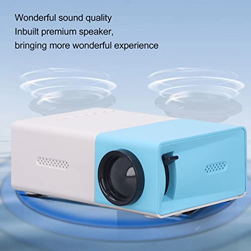 KOSDFOGE Mini Projector 1080P HD Inbuilt Speaker Mini Size Diffuse Reflection Imaging Portable Projector for Game Movie 100‑240V(American Standard)