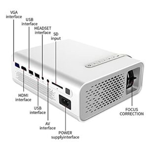 DROOS LED with USB 1080P HD Projector for Home Theater System YG530 Portable Movie Video Player (Size : YG520 White) (Size :(projectors)