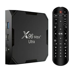 sofobod smart tv box android 11.0 s905x4 quad core arm cortex a55 cpu, 4gb ram 32gb rom, ultra hd 4k hdr h.265 av1 decoding with dual band 2.4ghz/5ghz wifi 100m ethernet lan bt 4.1 usb 3.0:x96 max+432