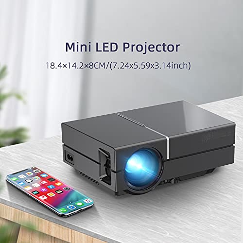 NIZYH K8 Mini LED Video Portable 1080P 150inch Home Theater Digital Projector for 3D 4K Cinema (Color : K8)