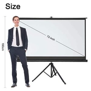 KXDFDC Projector Screen 72 100 inches Tripod Stand 16:9 Portable Projection Screen 4K 3D Movies Screen for Home Office Indoor Outdoor (Size : 72 inch)