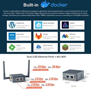 Nanopi R5C Mini WiFi Router OpenWRT with Dual PCIe 2.5Gbps Ethernet Ports 1GB LPDDR4X RAM Based in Rockchip RK3568B2 Soc for Smart Home Gateway Support Android Ubuntu (with M.2 WiFi Module)