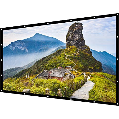 Hangable Projector Screen Movie Screen with Hooks, Ropes, Portable Office Indoor & Outdoor Video Projection Screen,Leinwand Beamer Projektionsleinwand Écran de Projection - 120 in