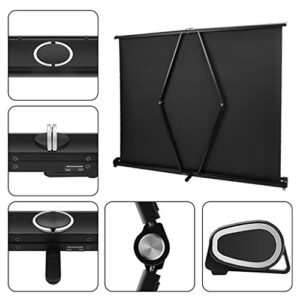 FZZDP 50 Inch 16:9 Portable Tabletop Projection Screen Matte White Foldable Table Projector Screen for Business Travel Cinema