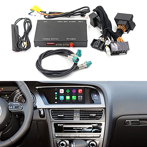 Hslsmxy Wireless CarPlay Android Auto AirPlay Retrofit Kits Compatible with Audi A4 A5 Q5 S4 S5 B8 MMI 3G+ 2010-2019, Support iOS 14 Split Screen, USB Stick Playback, Built-in YouTube App