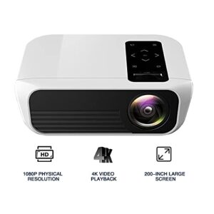 CXDTBH Full 1080p Projector 4k 5000 Lumens Cinema Proyector Beamer Compatible USB AV with Gift ( Size : Android Version )