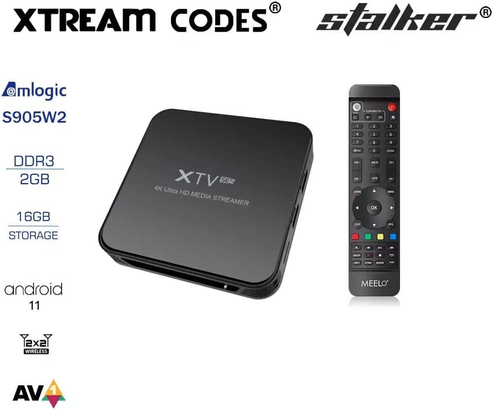 2023 DESI TV MEELO+ XTV SE2 Android 11 Set Top Box with M3U, Stalker, MyTVOnline, 2GB/16GB, Dual Band WiFi, Full 4K Ultra HD - Faster Than MAG 524w3 & Formuler Boxes, Supports 6000+ IPTV Channels