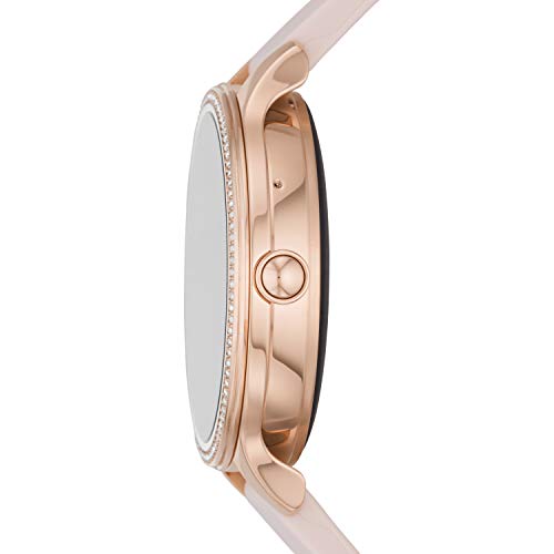 Fossil 42mm Gen 5E Stainless Steel and Silicone Touchscreen Smart Watch, Color: Rose Gold, Pink (Model: FTW6066)