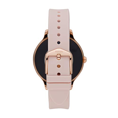 Fossil 42mm Gen 5E Stainless Steel and Silicone Touchscreen Smart Watch, Color: Rose Gold, Pink (Model: FTW6066)