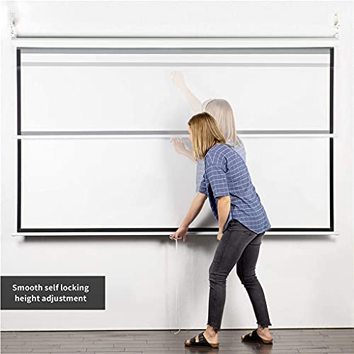 LLAMN Manual Pull Down Projector Screen 60 72 84 100 Inch 16:9 Widescreen Retractable Auto-Locking Portable Projection Screen ( Size : 100 inch )