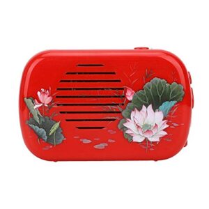 gloglow buddha music player, portable 22 buddhist songs player machine for household travel temple(jujube red)(red)