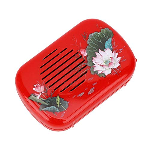 GLOGLOW Buddha Music Player, Portable 22 Buddhist Songs Player Machine for Household Travel Temple(Jujube Red)(Red)