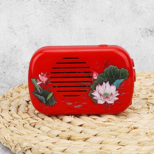 GLOGLOW Buddha Music Player, Portable 22 Buddhist Songs Player Machine for Household Travel Temple(Jujube Red)(Red)