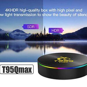 Android 9.0 TV Box T95Q Amlogic S905X3 with 4GB Ram 64GB Rom 4K Ultra HD H.265 Dual Band WiFi Bluetooth 4.0 Media Box 2.4/5Ghz WiFi 100M Lan