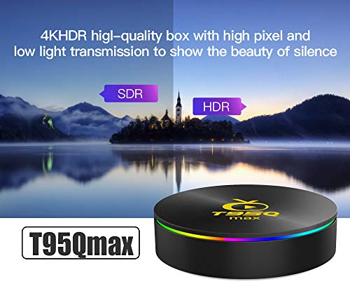 Android 9.0 TV Box T95Q Amlogic S905X3 with 4GB Ram 64GB Rom 4K Ultra HD H.265 Dual Band WiFi Bluetooth 4.0 Media Box 2.4/5Ghz WiFi 100M Lan