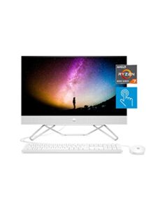 hp 24″ all-in-one desktop, amd ryzen 7 5700u, 16 gb, 256 gb ssd & 1 tb hard drive, full hd ips touchscreen, windows 11 home, 4 usb ports, privacy camera, dual mics, keyboard & mouse (24-cb0090, 2021)