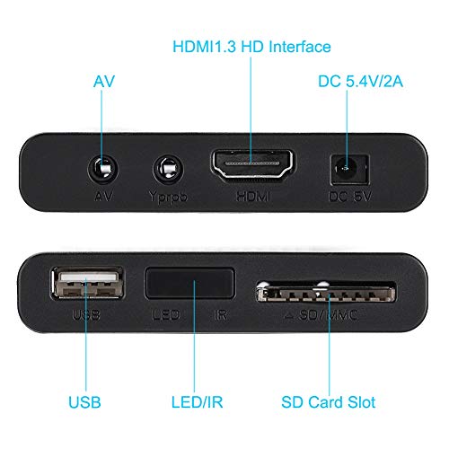 Full HD Mini Box Media Player 1080P HDMI Media Player Box Support USB MMC RMVB MP3 AVI MKV Portable Digital Player Support USB Drive, Mobile Hard Drive, SD Card(US)