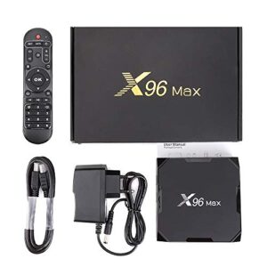 Android TV Box 9.0 X96 Max+ Smart TV Box Amlogic S905X2 Quad Core 4GB 64GB Support USB 2.4G WiFi BT 1000M 4K Media Player Set top Box Android Mini PC with Wireless Keyboard Remote(Backlit) TTV Box