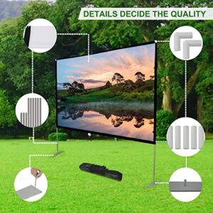 Projector and Screen,Projector with WiFi and Bluetooth&Projector Screen with Stand 100 inch Build Home Theater Portable use for Indoor Party,Match,Gaming,Moving Night