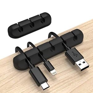 inchor cord organizer, cable clips cord holder, cable management usb cable power wire cord clips, 2 packs cable organizers for car home and office (5, 3 slots)